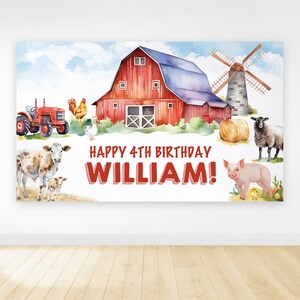 Farm Birthday Thank You Card Farm Animals Thank You Card Template Farm ...