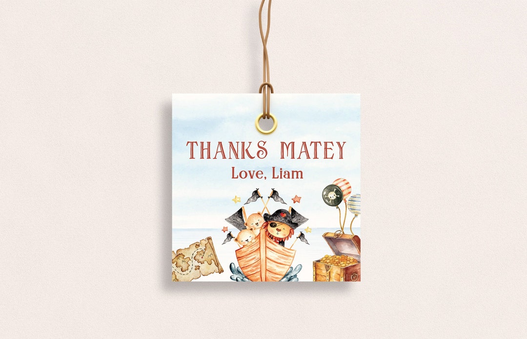 Pirate Birthday Favor Tag Pirates Goody Bag Tag Toddler Birthday Favor ...