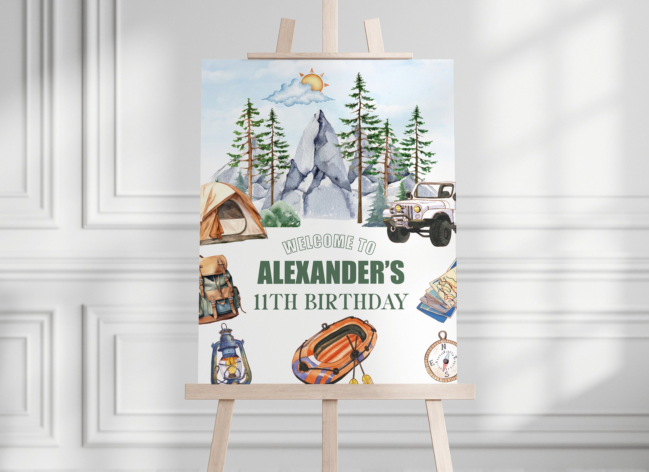 Camping Birthday Template Bundle Camp Birthday Digital Templates ...