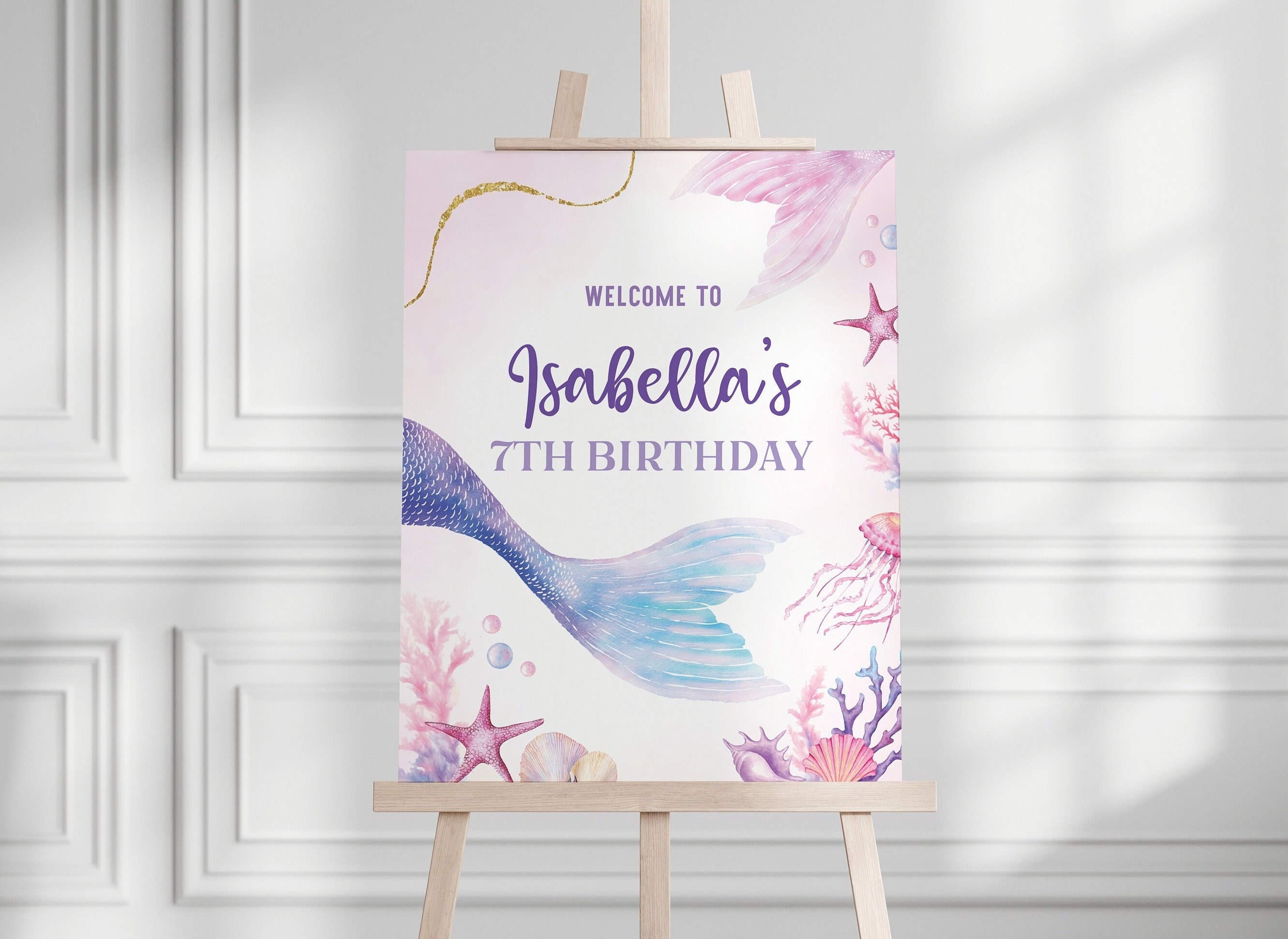 Mermaid Birthday Welcome Sign Under the Sea Greeting Sign Mermaids ...