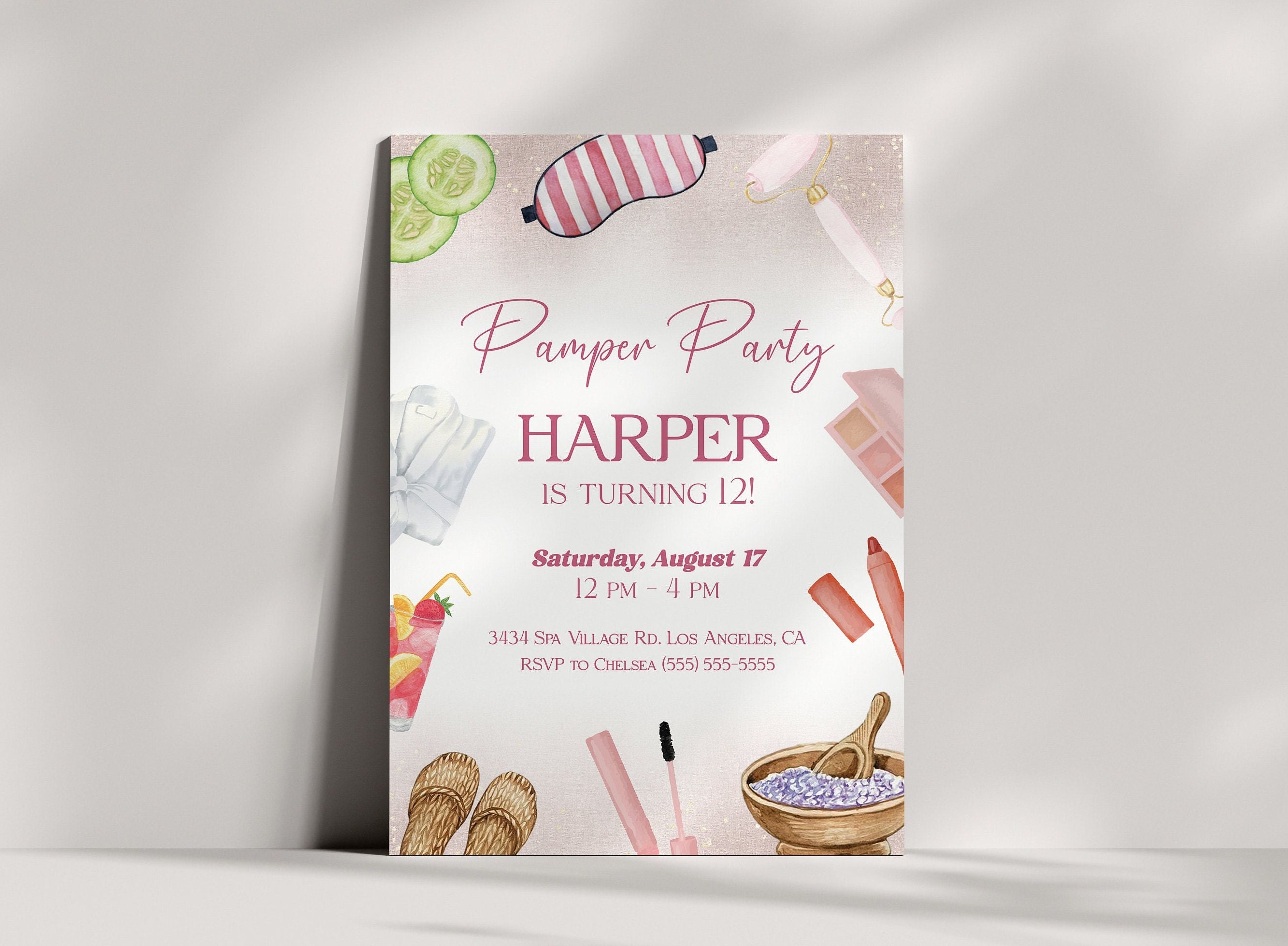 Spa Menu Table Sign Spa Birthday Sign Spa Services Menu Sign Spa Day ...