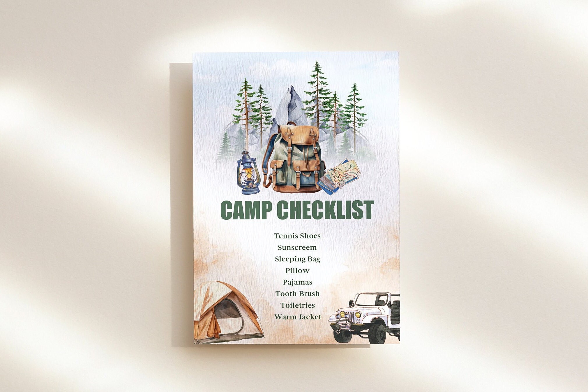 Camping Birthday Template Bundle Camp Birthday Digital Templates ...