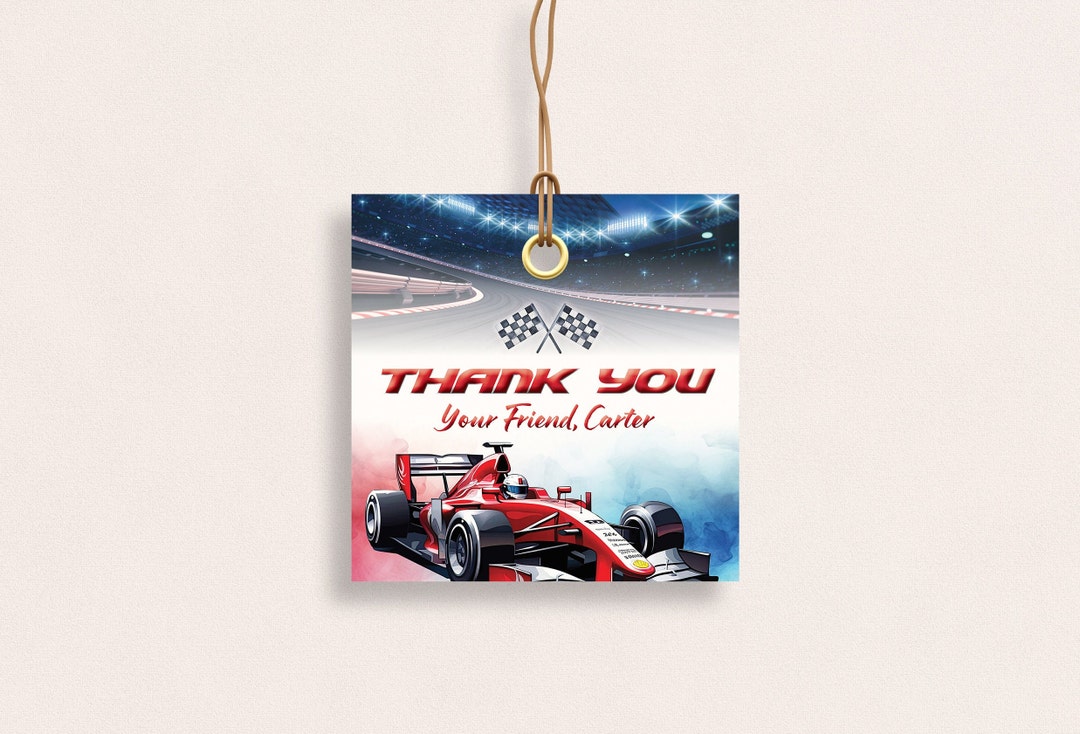 Race Car Favor Tag Racing Cars Goody Bag Tag Boys Birthday Race Car ...