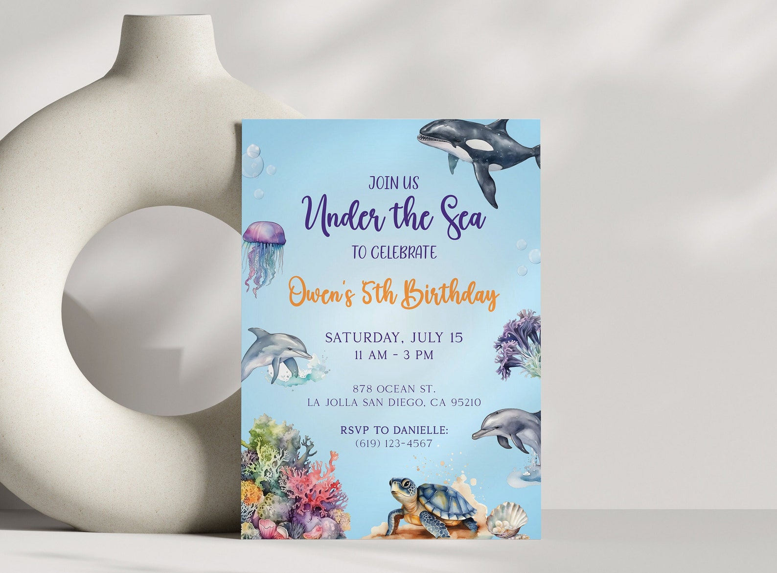 Under the Sea Birthday Templates Under the Sea Templates Bundle Sea ...
