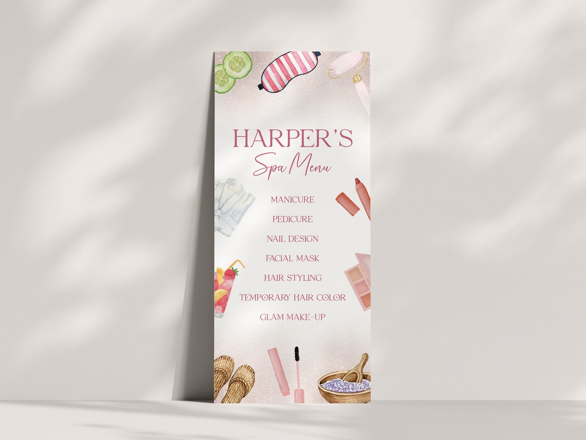 Spa Cupcake Toppers Girls Spa Birthday Makeup Party Cupcake Toppers ...