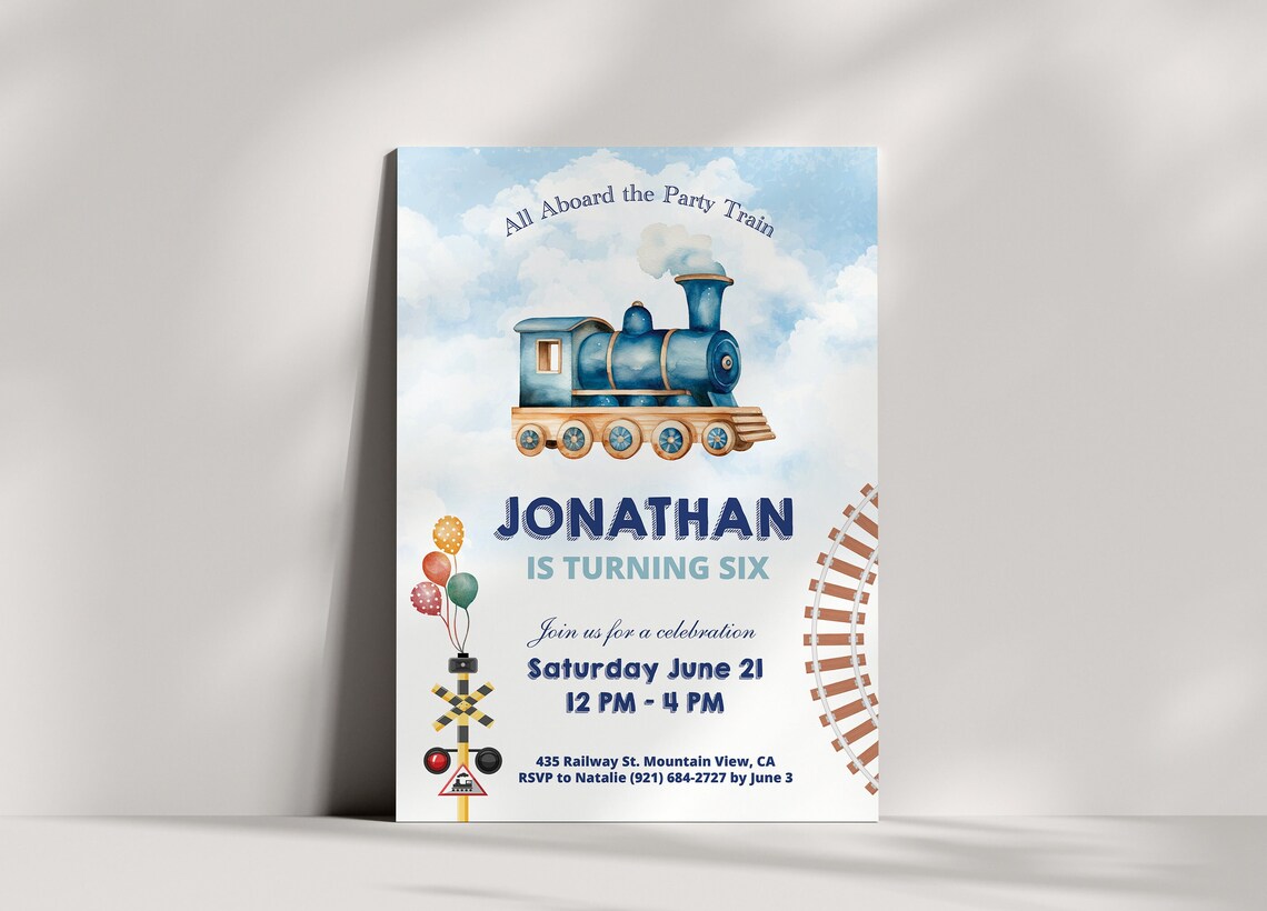 Train Birthday Backdrop Banner Boys Birthday Photo Backdrop Trains Wall ...