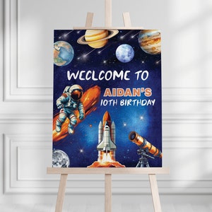 Outer Space Birthday Banner Space Hanging Decoration Happy Birthday ...