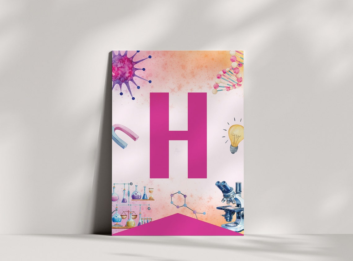 Girl Science Water Bottle Labels Science Birthday Bottle Labels Girls ...