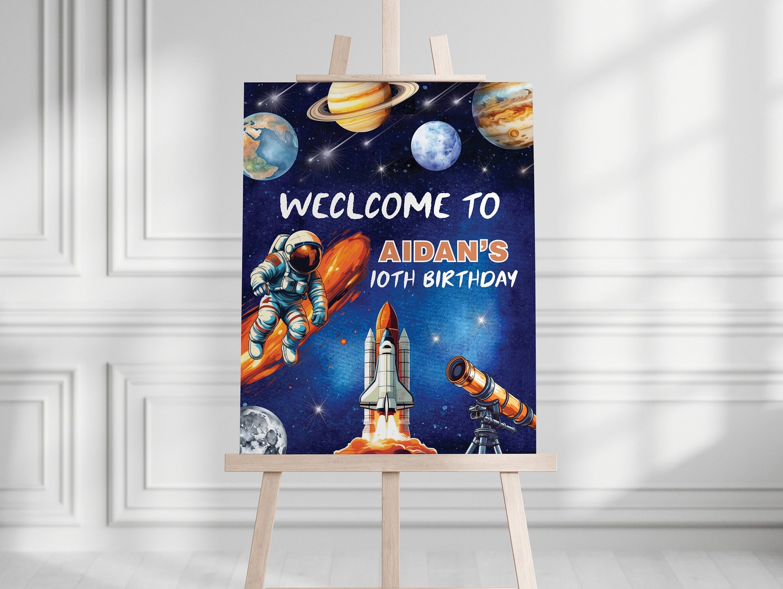 Outer Space Invitation Birthday Template Space and Planets Invitation ...