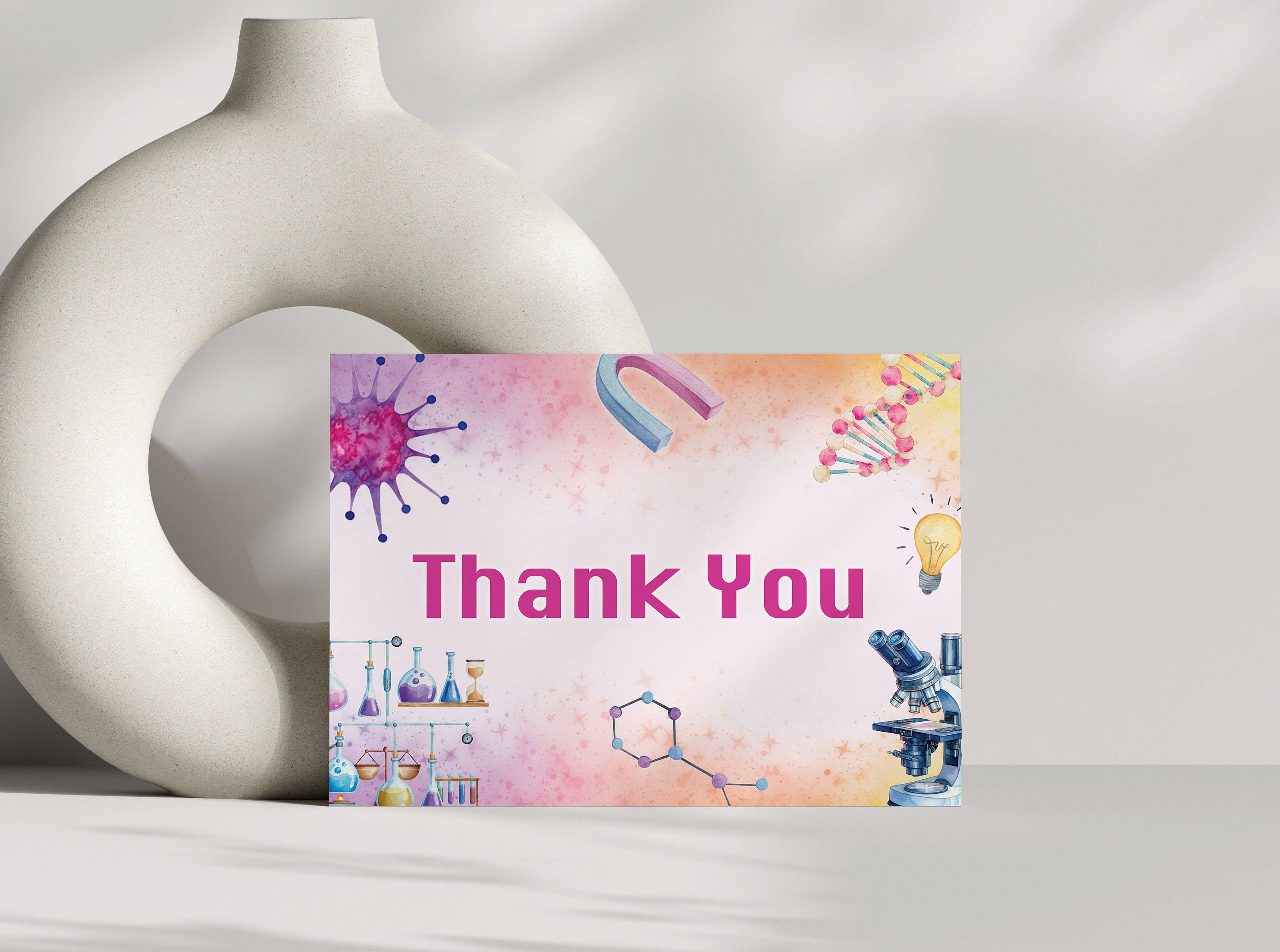 Science Birthday Backdrop Banner Girls Birthday Wall Banner Science ...