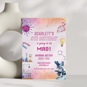 Girl Science Water Bottle Labels Science Birthday Bottle Labels Girls ...