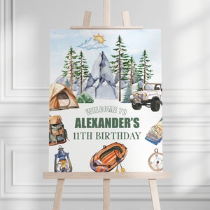 Camping Birthday Banner Happy Birthday Letter Garland Editable Camping ...