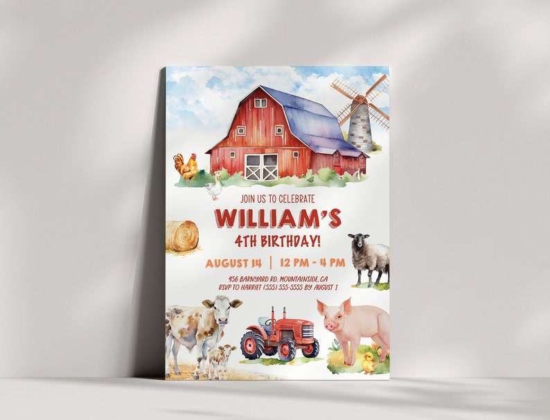 Farm Birthday Welcome Sign Farm Animals Greeting Sign Birthday Welcome ...
