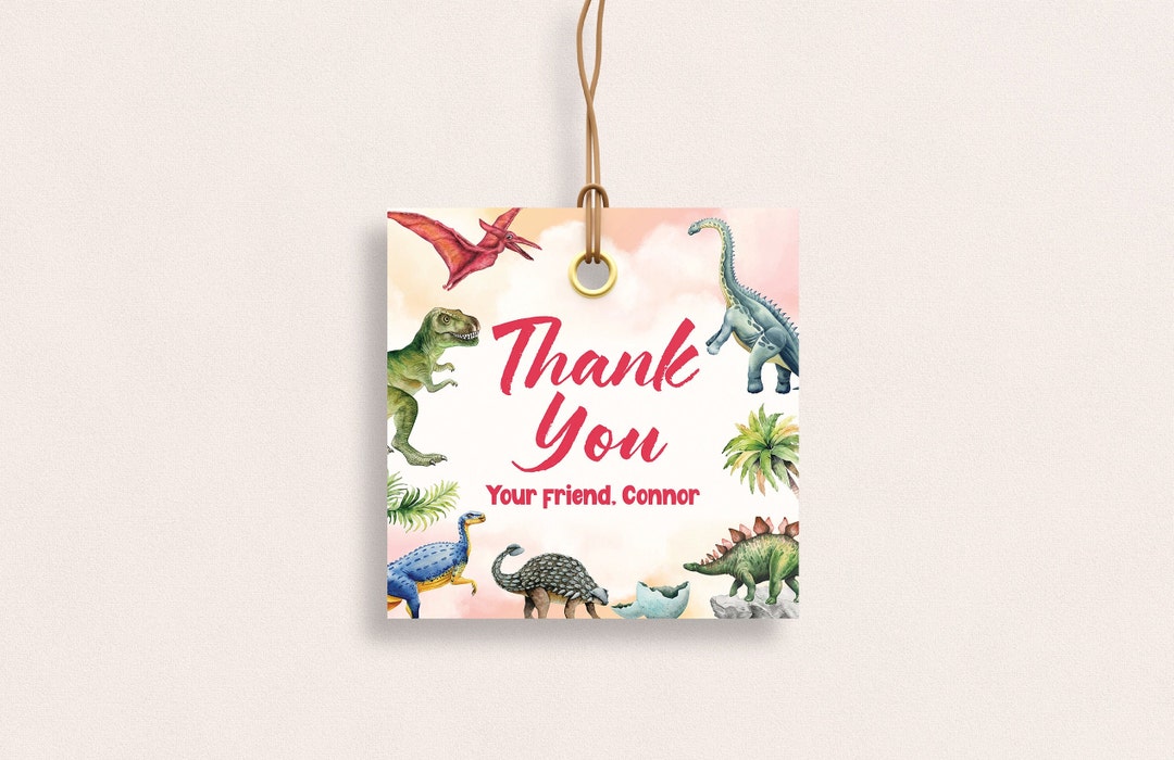 Dinosaur Favor Tag Boy Birthday Dinosaurs Goody Bag Tag Dinosaur ...