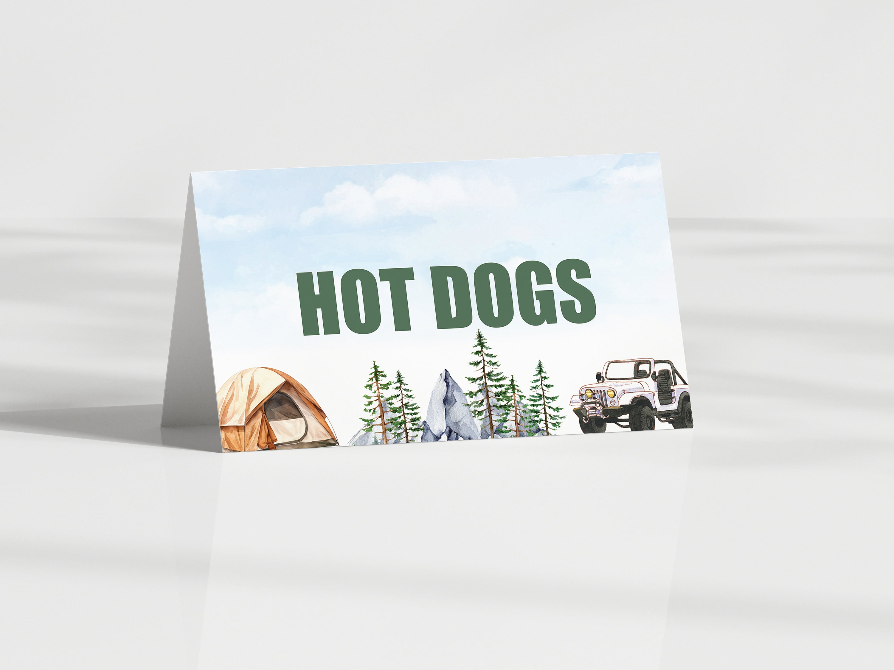 Camping Birthday Thank You Card Camping Editable Template Thank You ...