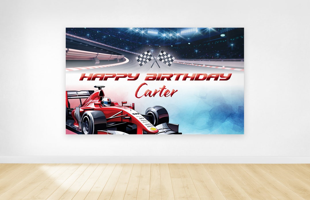 Race Car Birthday Backdrop Banner Race Cars Photo Backdrop Boys ...