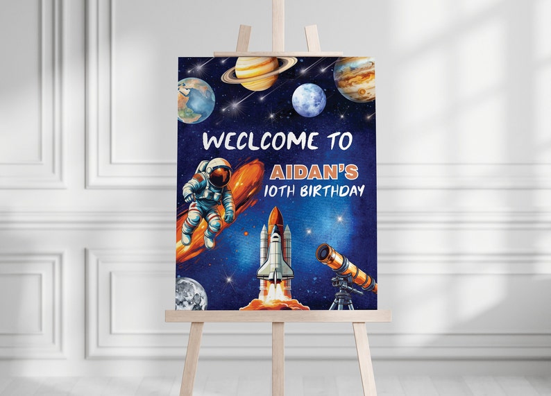 Outer Space Thank You Card Space Birthday Thank You Card Template Outer ...