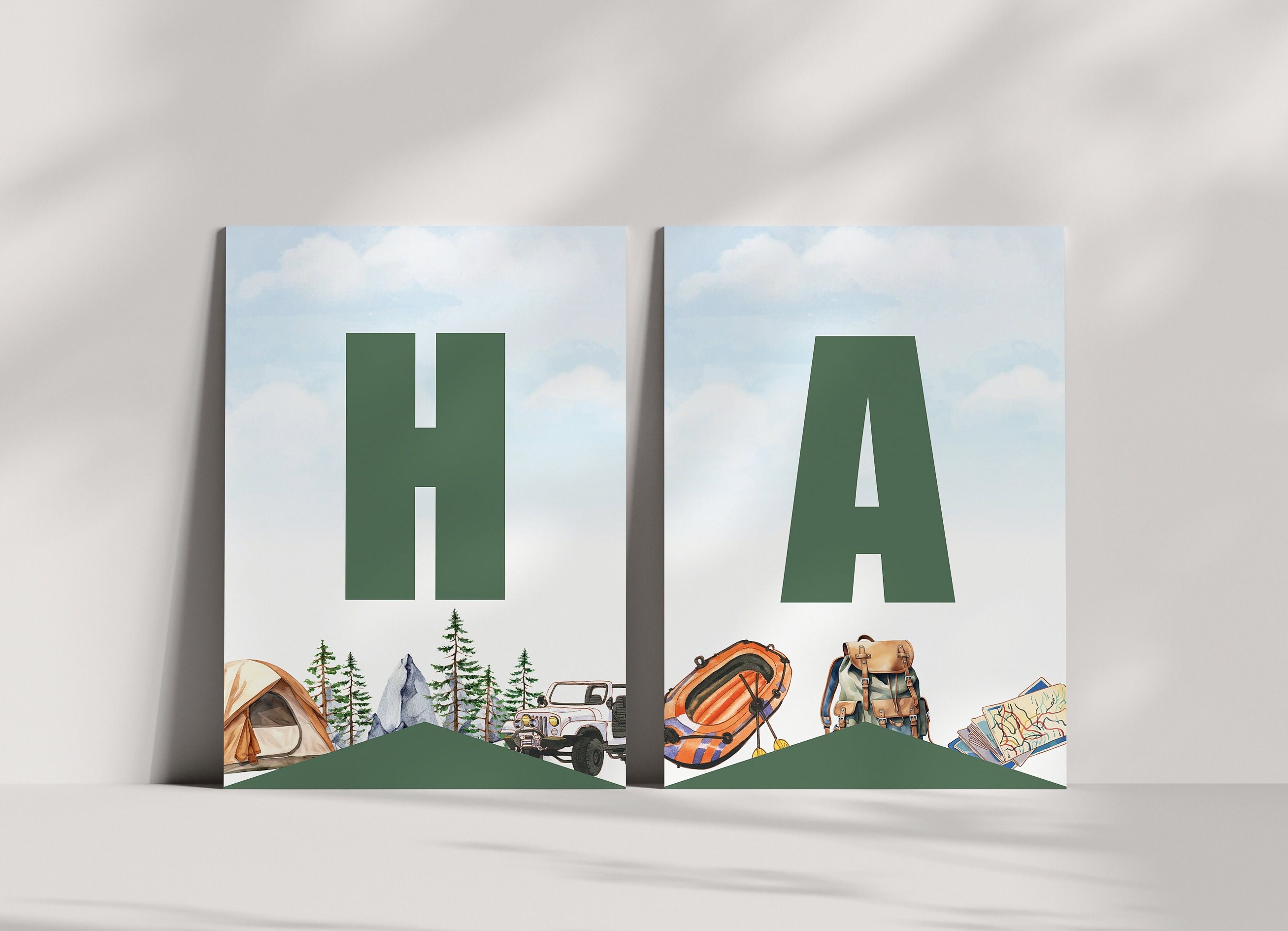 Camping Birthday Template Bundle Camp Birthday Digital Templates ...