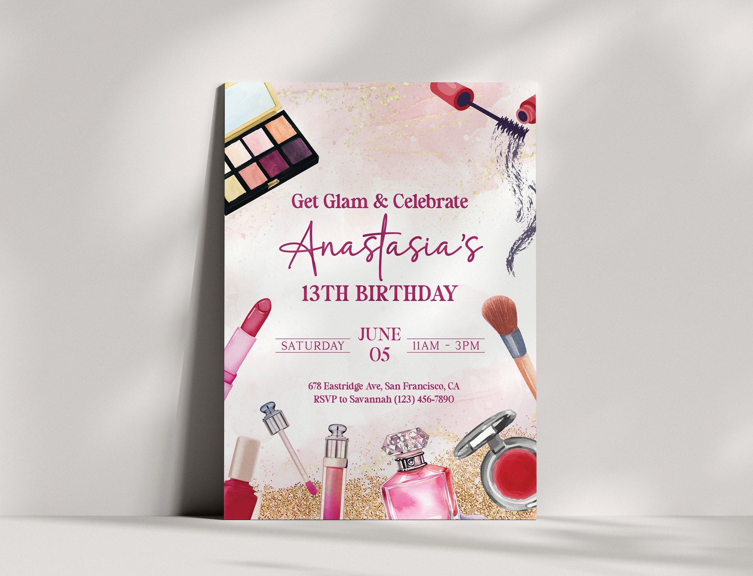 Makeup Birthday Welcome Sign Make up Greeting Sign Girls Birthday ...