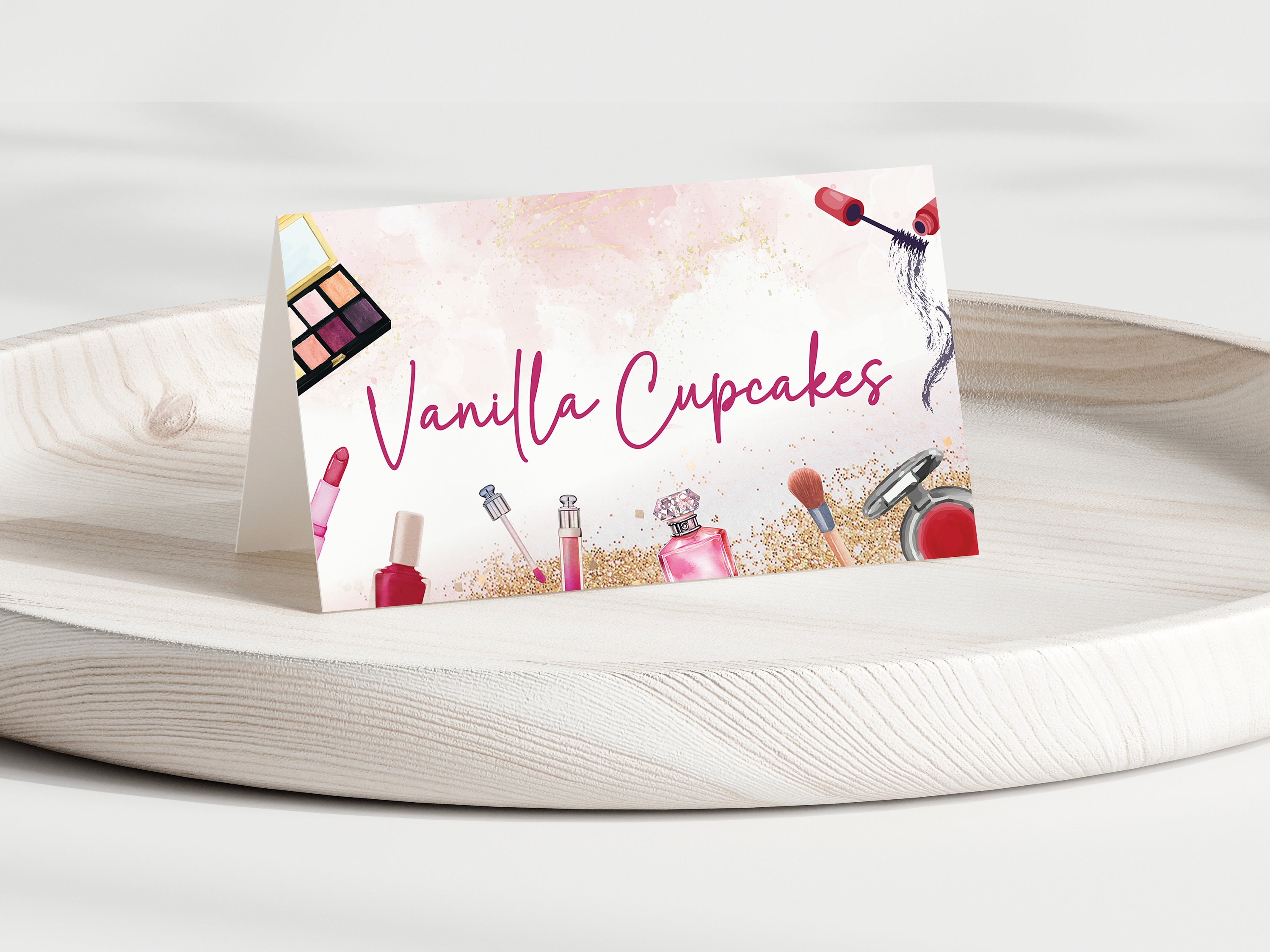 Makeup Cupcake Toppers Teen Girl Birthday Cupcake Toppers Glam Makeup ...