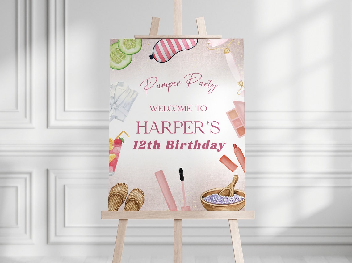 Spa Menu Table Sign Spa Birthday Sign Spa Services Menu Sign Spa Day ...