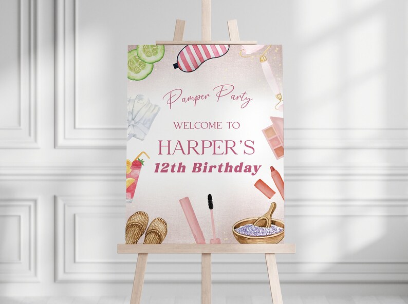 Spa Menu Table Sign Spa Birthday Sign Spa Services Menu Sign Spa Day ...