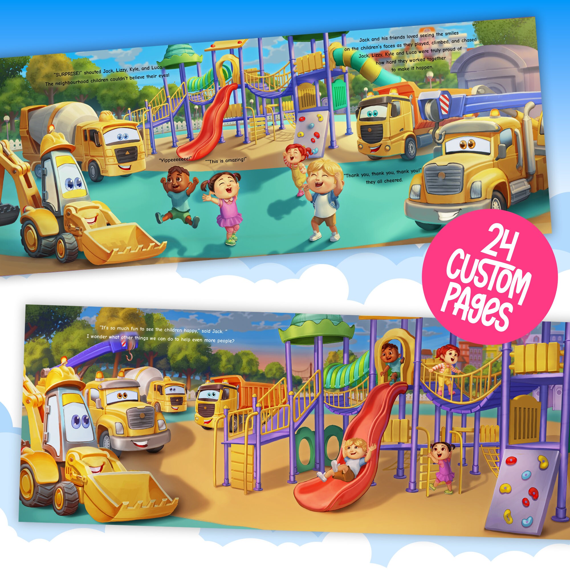 Digger Personalized Story Book, Little Brother Gift, Custom Kids ...