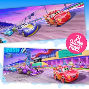 Race Car Personalized Kids Story Book, Custom Name Book for Children ...