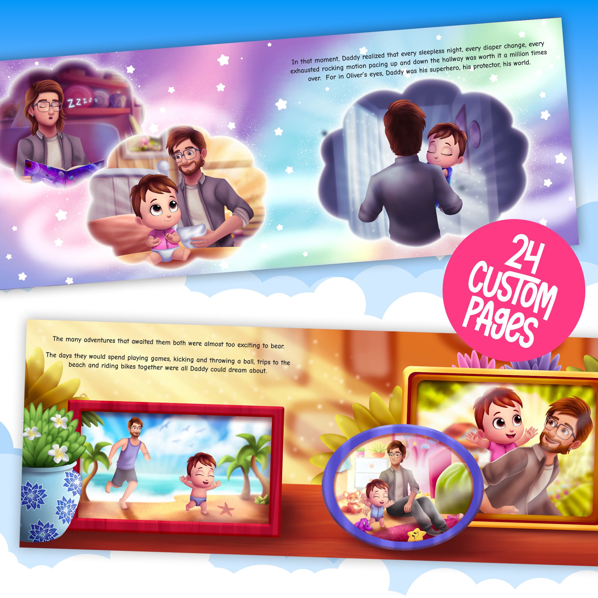 Fathers Day Book, First Fathers Day Gift for New Dads, Custom Story ...