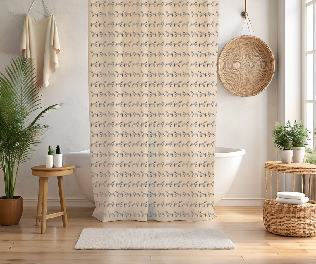 Shower Curtain Dogs Dachshund Wiener Dog Sausage Dog Lightweight ...