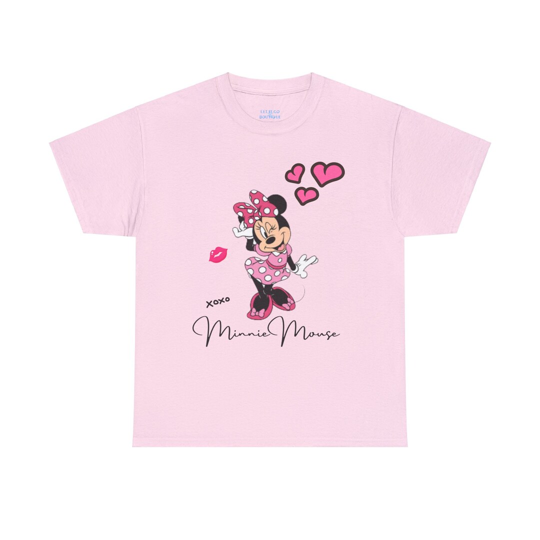 Minnie Mouse Xoxo Pretty Kisses and Hearts Women's Heavy Cotton Tee ...