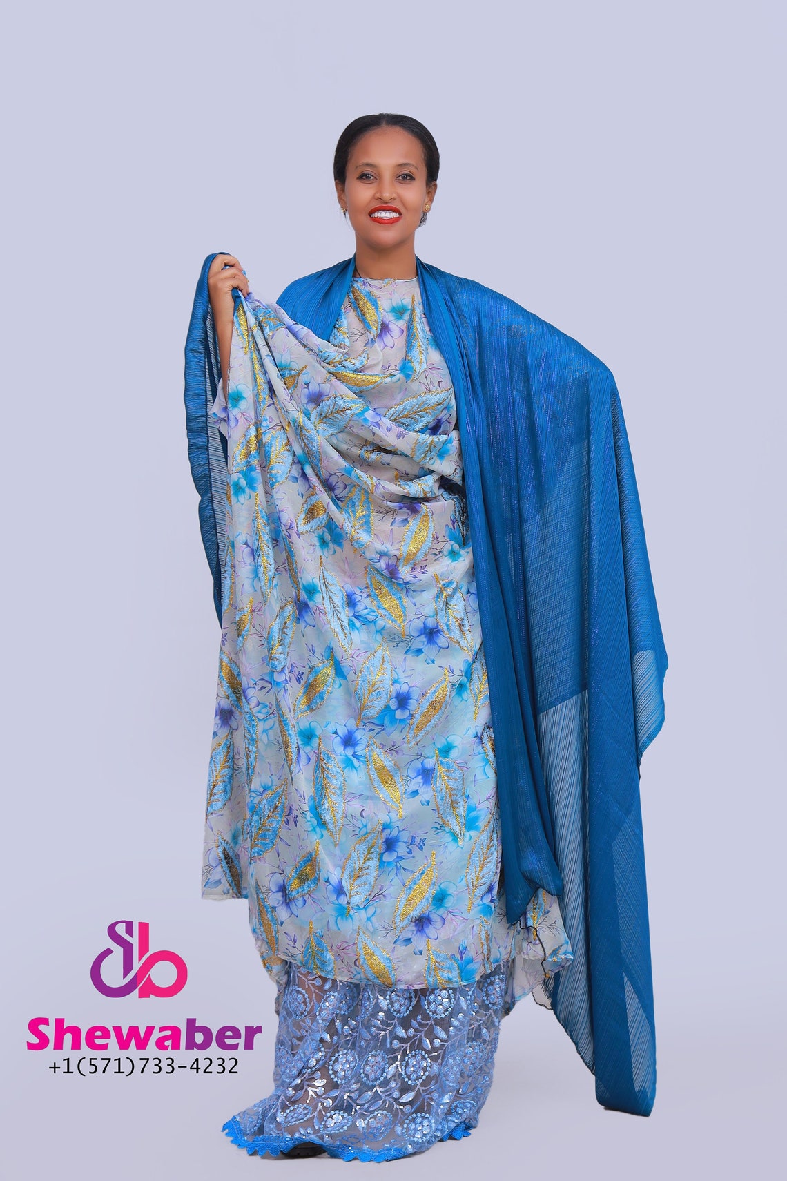 Dirac Somali Traditional Clothing for Women in Gray, Dusty Pink and Red ...