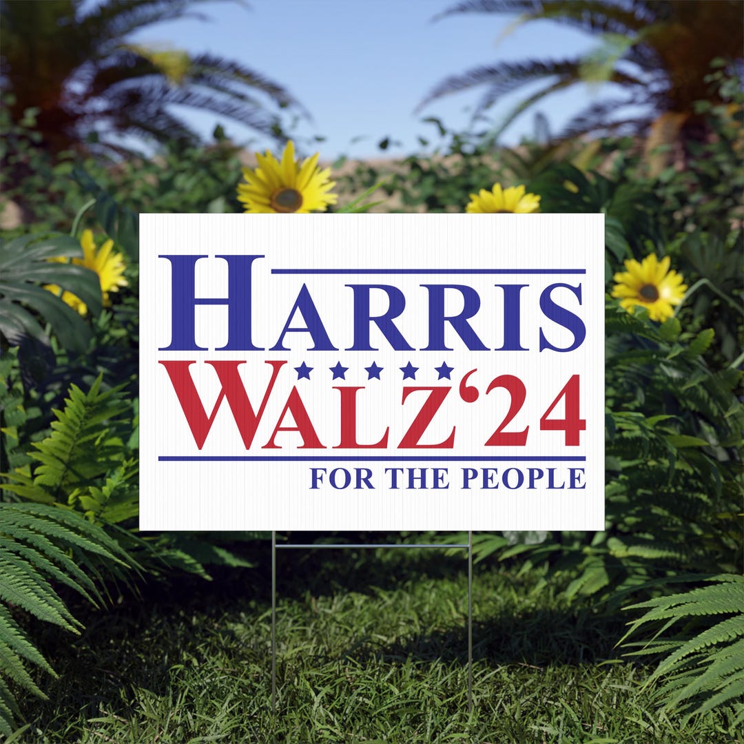 Harris Walz Lawn Sign Harris Walz 2024 Red White and Blue Presidential ...