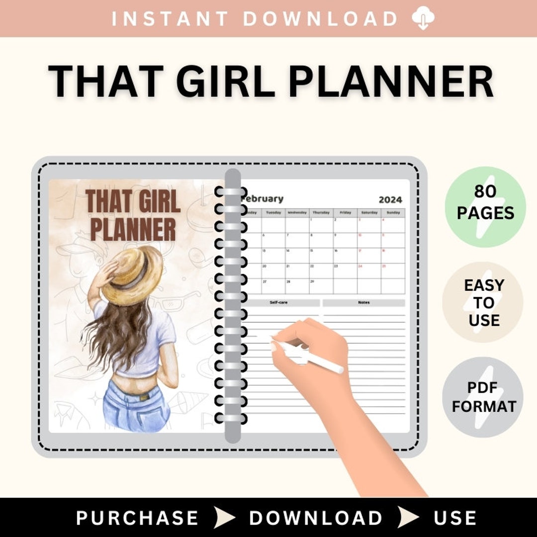 THAT GIRL Planner / Daily Planner/ Planner / Printable Planner / 2024 ...