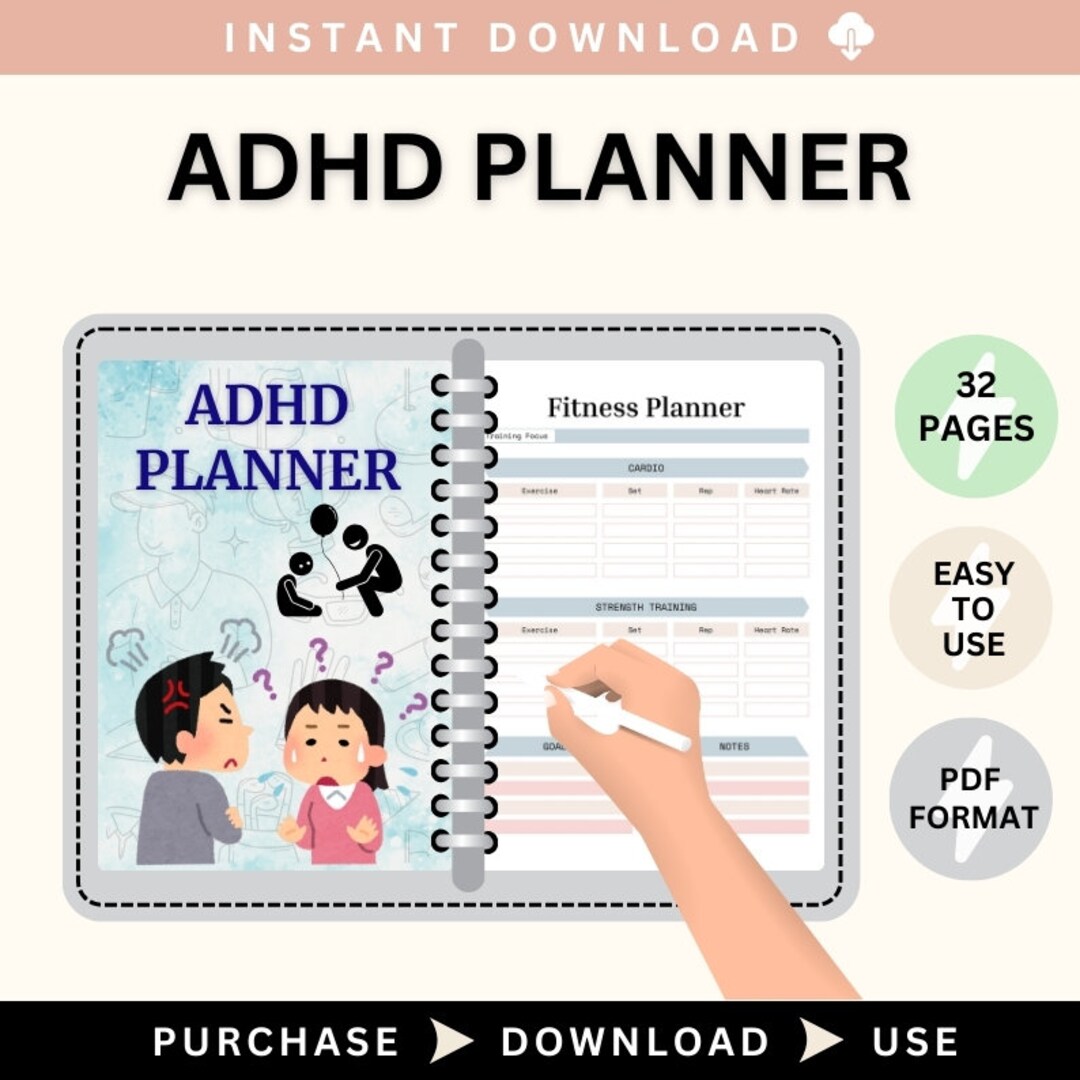 ADHD Planner / ADHD Journal / ADHD Organization / Adult Adhd Journal ...