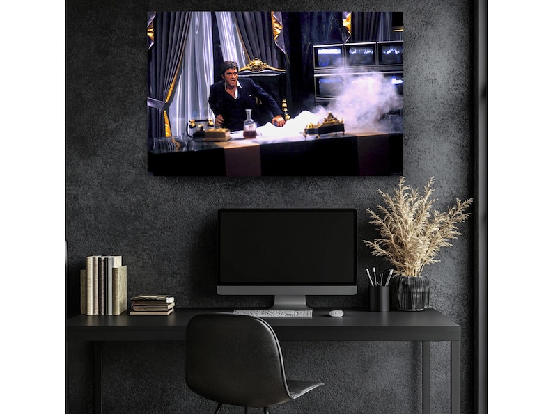 Scarface Iconic Table Scene on Canvas Print– Intense Mansion Desk Scene ...
