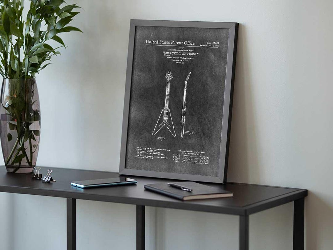 Stringed Musical Instrument Patent Canvas Print Blueprint Poster ...