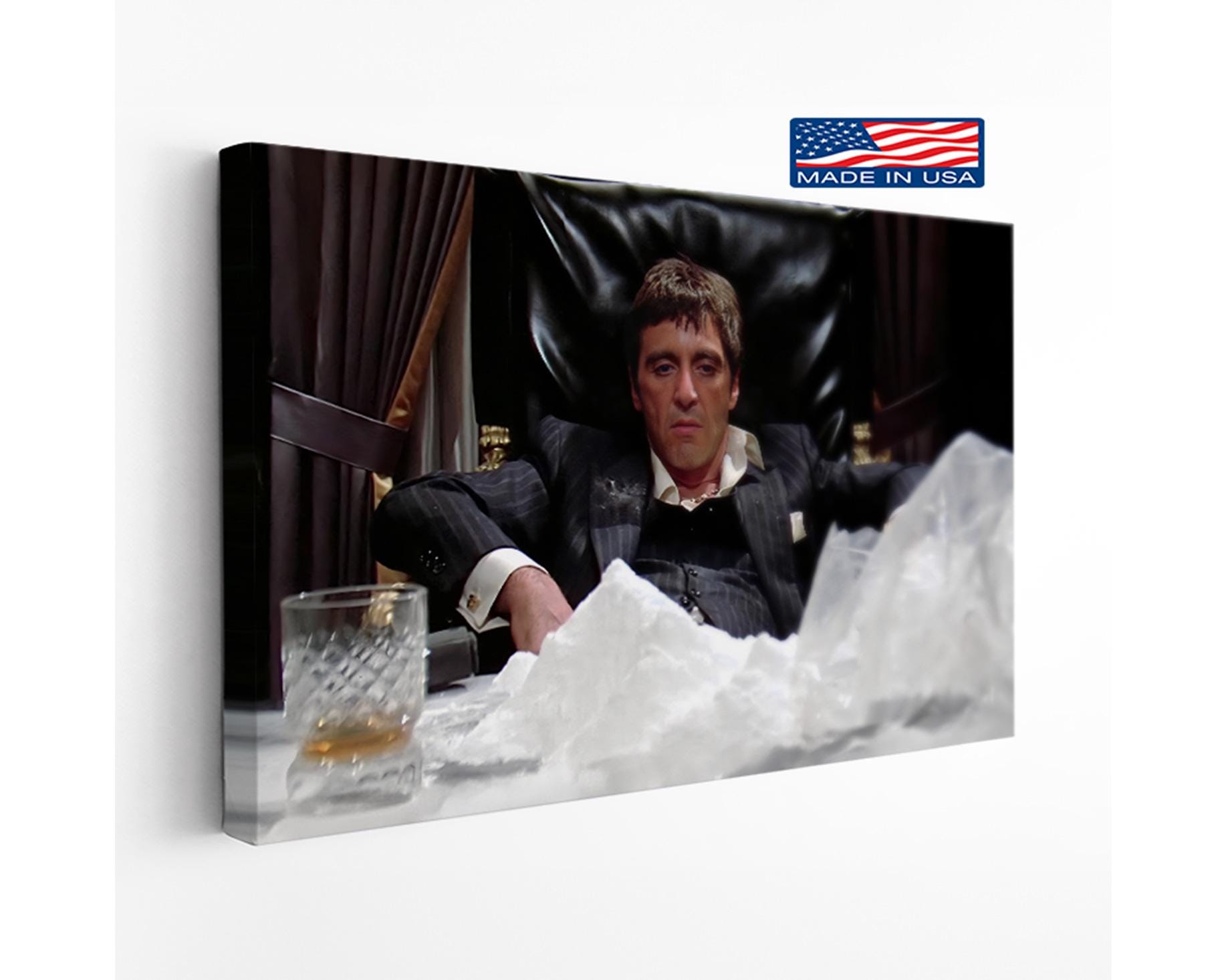 Scarface Canvas Wall Art, Tony Montana Desk Scene, Framed or Rolled ...