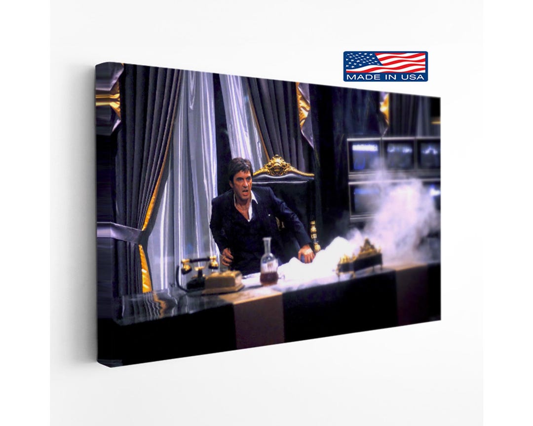 Scarface Iconic Table Scene on Canvas Print– Intense Mansion Desk Scene ...