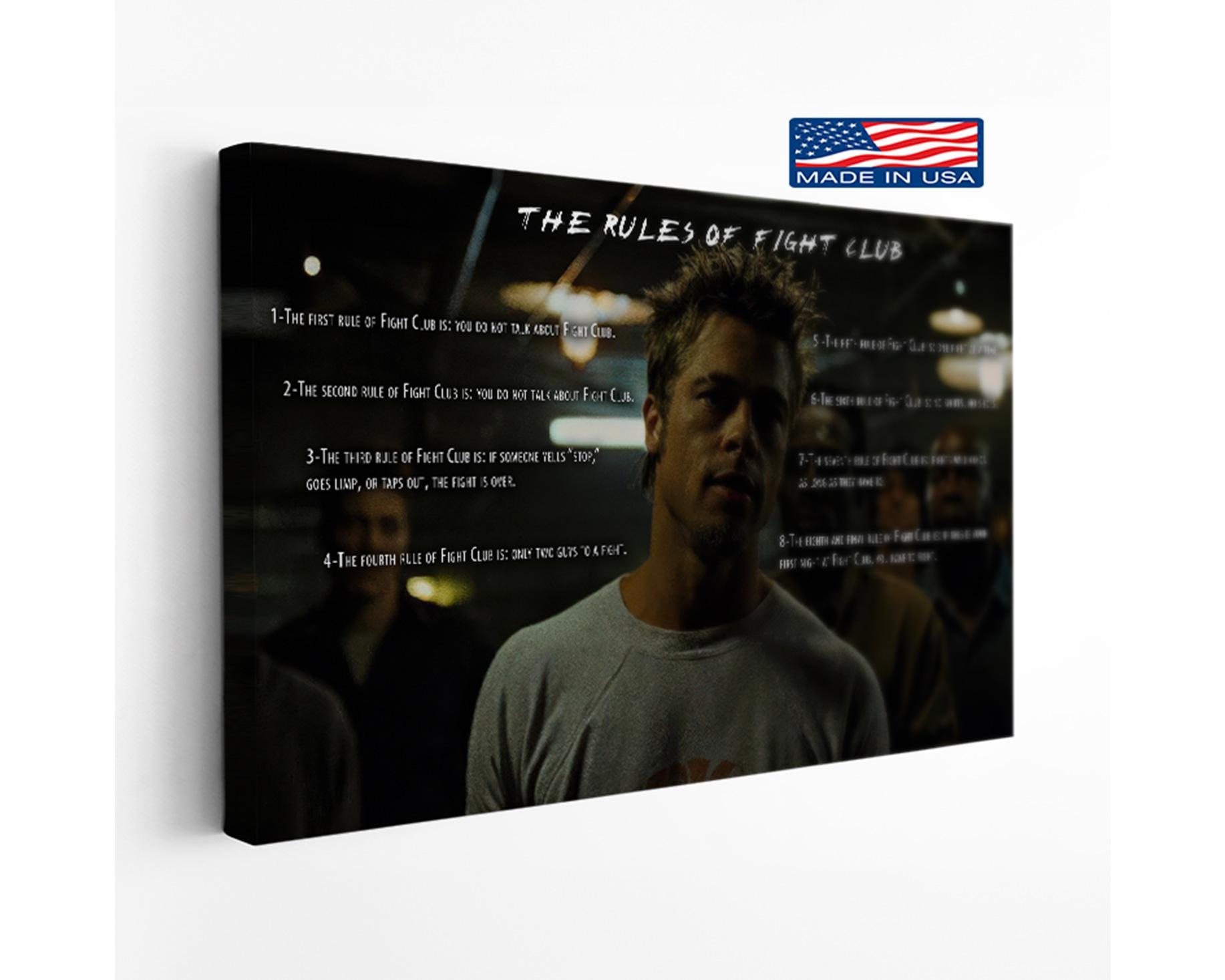 Fight Club Rules Canvas Wall Art – Iconic Movie Quote Inspired Print - Etsy