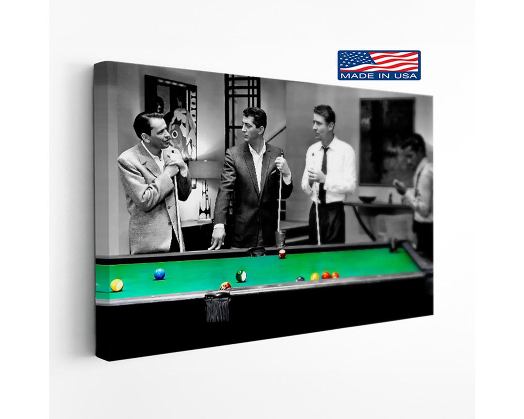 Rat Pack Pool Hall Canvas Wall Art – Frank Sinatra, Dean Martin, Sammy ...