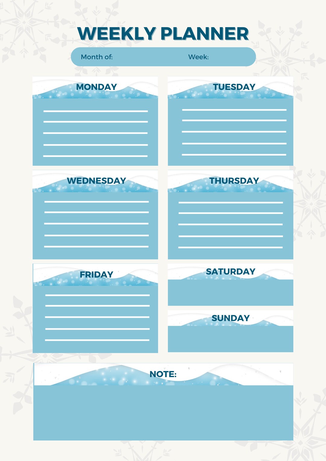 Winter Wonderland Weekly Planner: Download, Print, and Plan for a Cozy ...