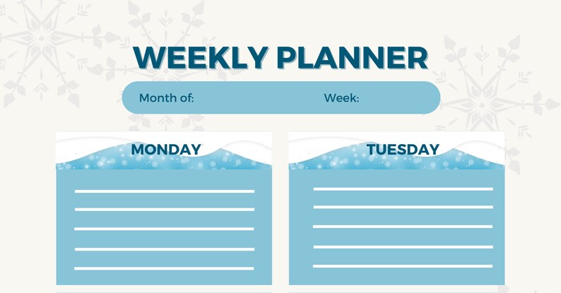 Winter Wonderland Weekly Planner: Download, Print, and Plan for a Cozy ...