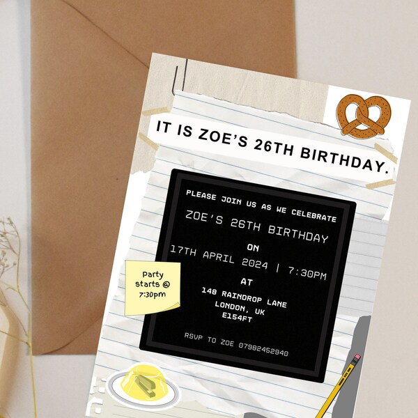 The Office Birthday Invite - Etsy