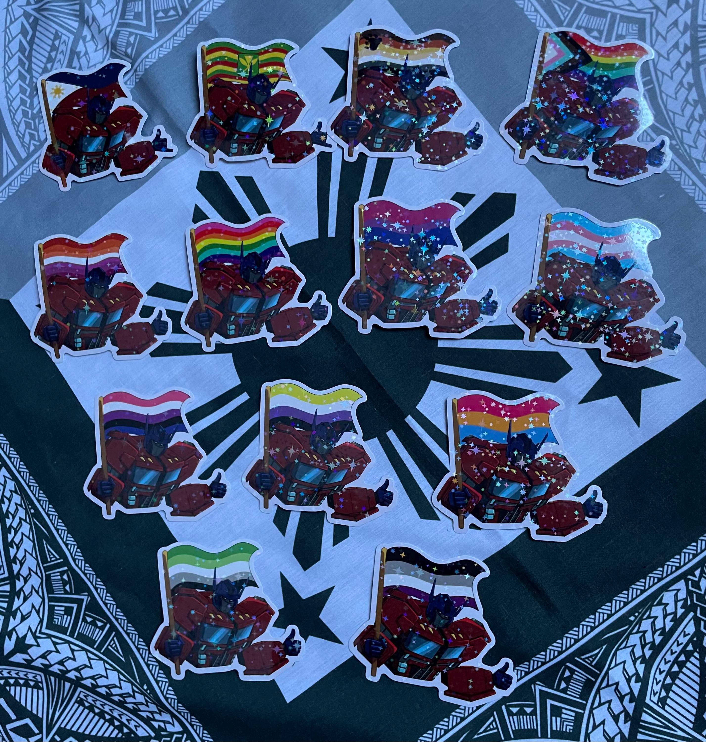 Optimus Prime Pride Flags Sticker - 3 Inch Diecut Vinyl - Etsy