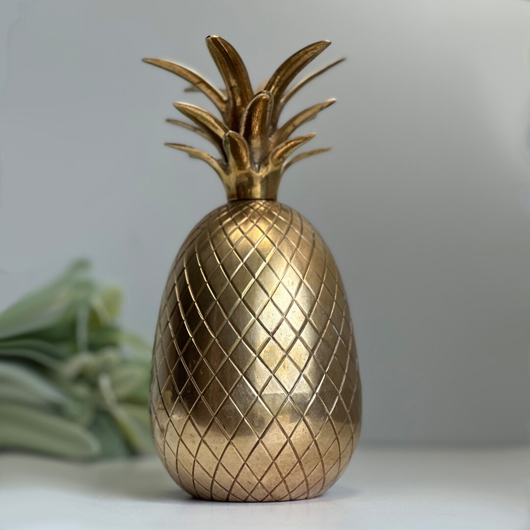 Vintage Solid Brass Pineapple Candleholder, Midcentury Brass, Vintage Pineapple Decor ...