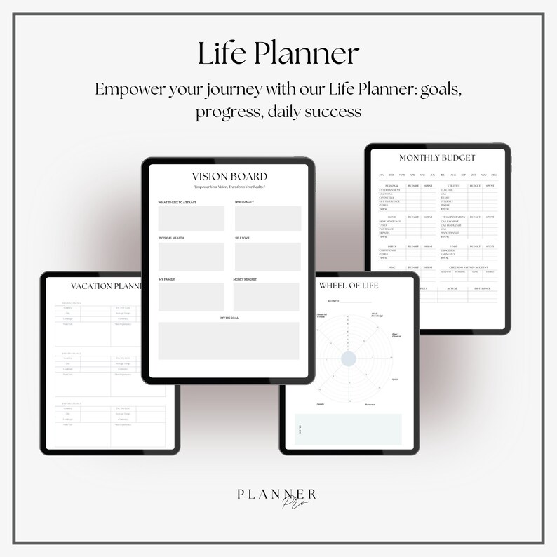 Life Planner Digital Planner Wellness Planner Organization Planner ...