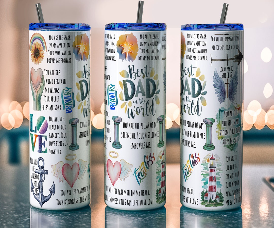 Dad Tumbler Wrap World's Best Dad Tumbler Design Best Dad 20oz Skinny ...
