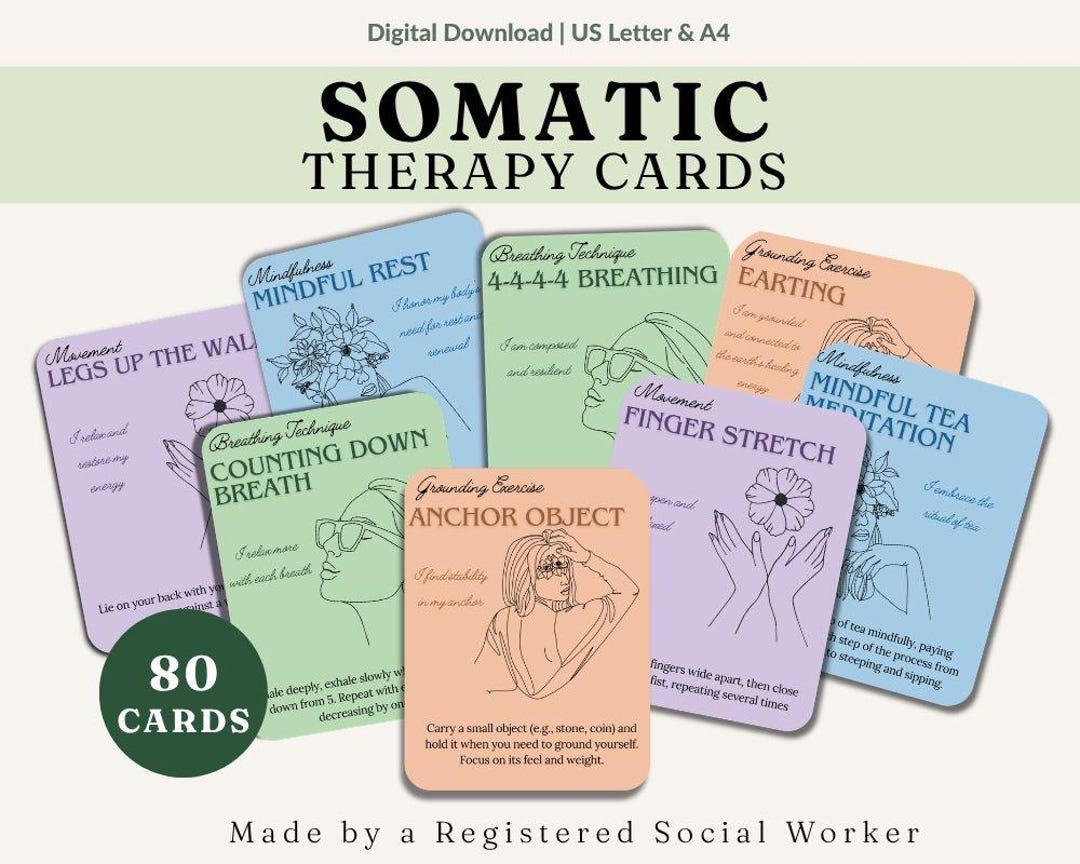 Somatic Therapy Coping Skills Cards, Emotional Regulation Resources ...