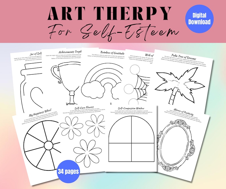 Art Therapy Activities for Self-esteem, Positive Affirmations Kids ...